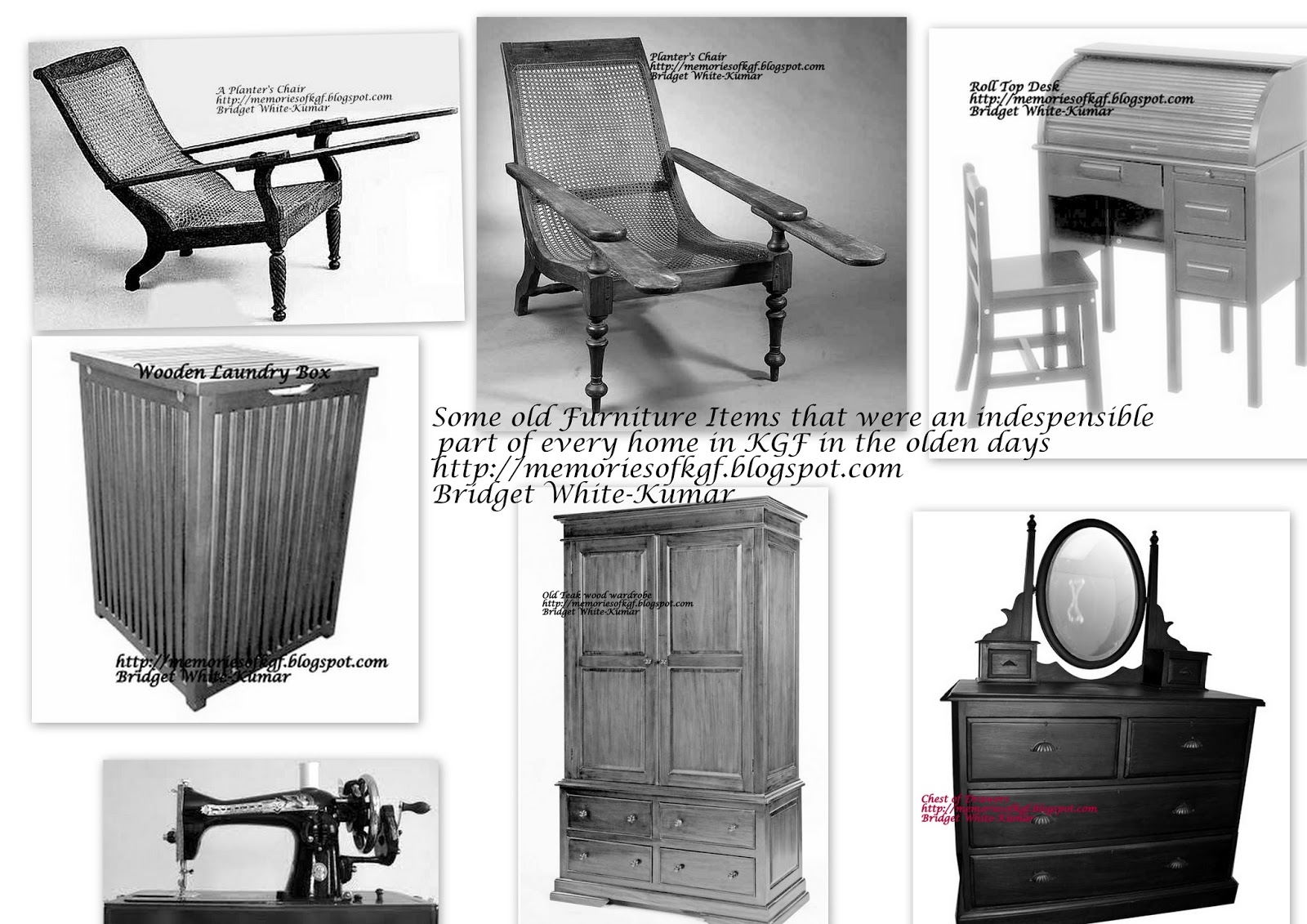 Kolar Gold Fields - NOSTALGIA: FURNITURE IN KGF IN THE OLDEN DAYS