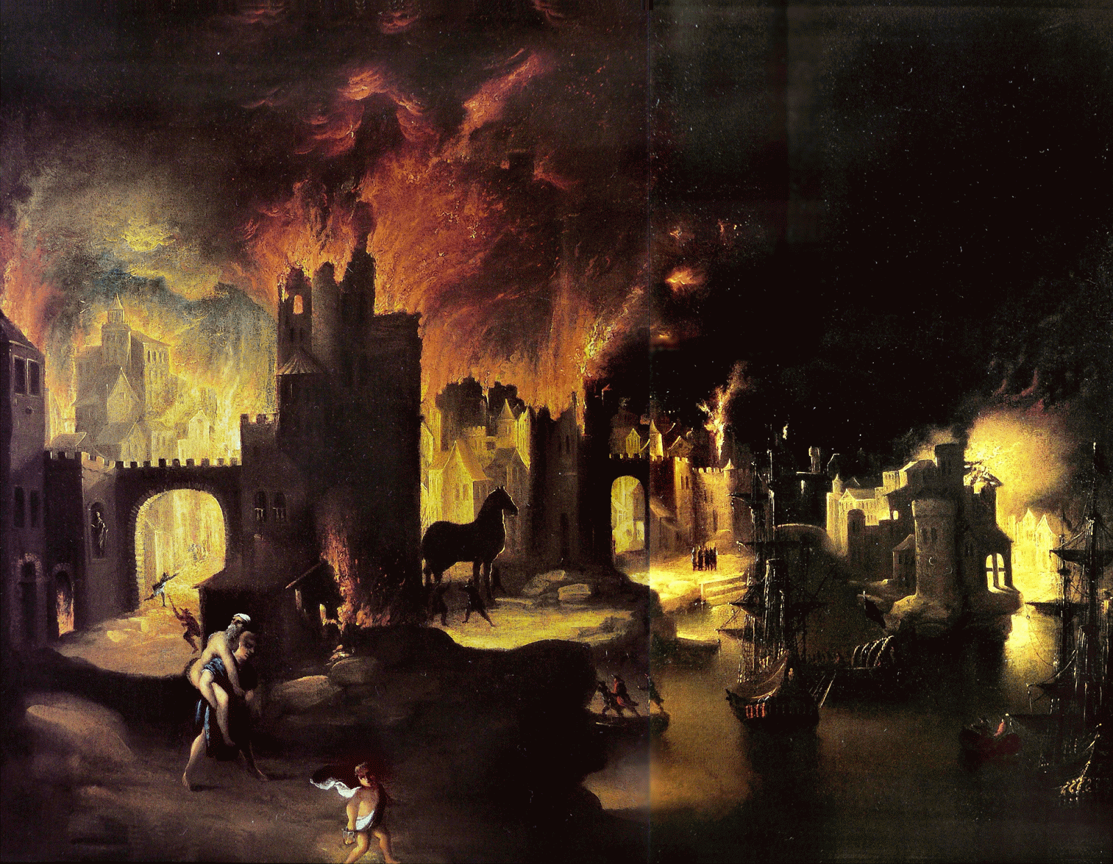 The Burning of Troy. Mazmorra Maldita | Barocke malerei ...