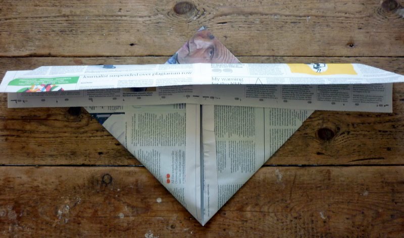 sixty one A: Recycled paper helmet