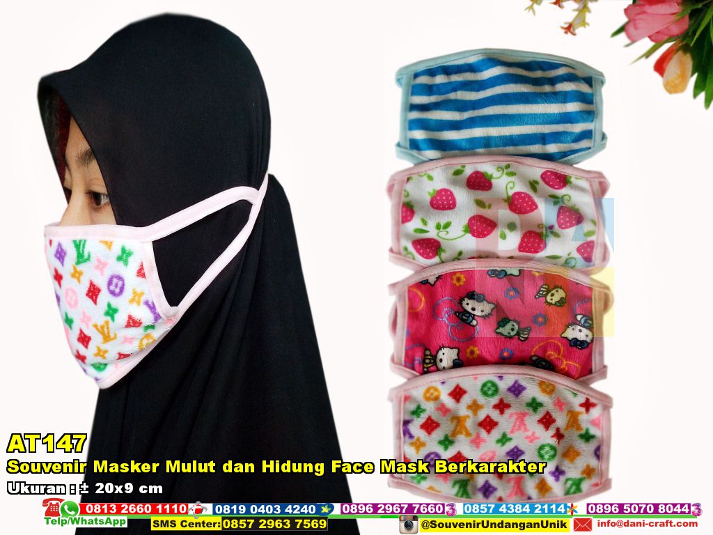 Souvenir Masker Mulut Dan Hidung Face Mask Berkarakter | Souvenir ...