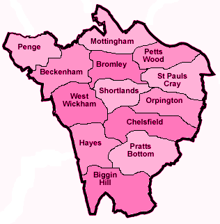 Bromley Map Region Political | Map of London Political Regional