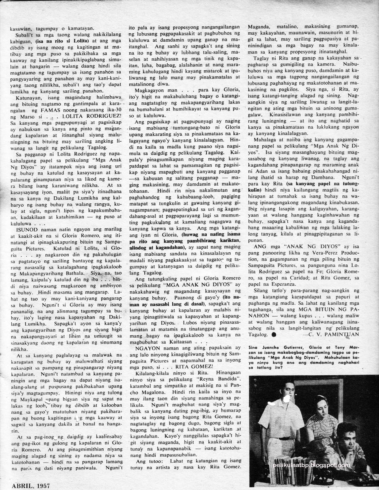 PELIKULA, ATBP.: MGA BITUIN NG PANAHON (ni C.V. Pamintuan, Literary ...