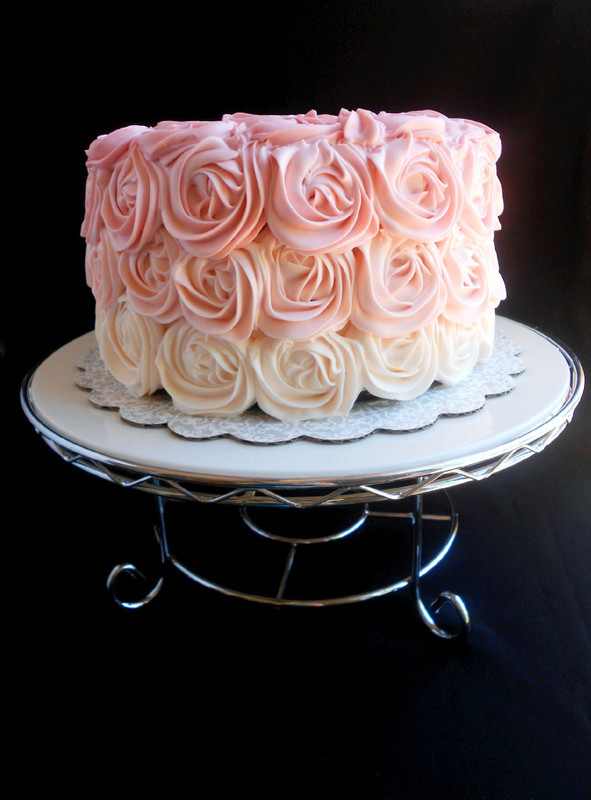 Pink Ombre Rose Cake - Confessions of a Confectionista