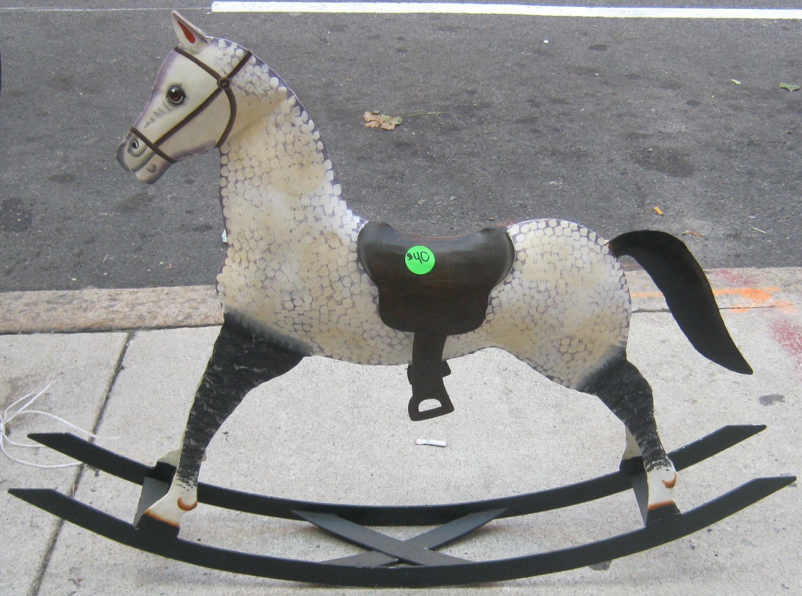Uhuru Furniture & Collectibles: Metal Antique Rocking Horse - SOLD