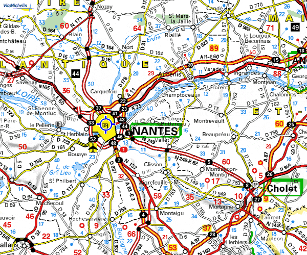 france: Map of Nantes City Area Pictures