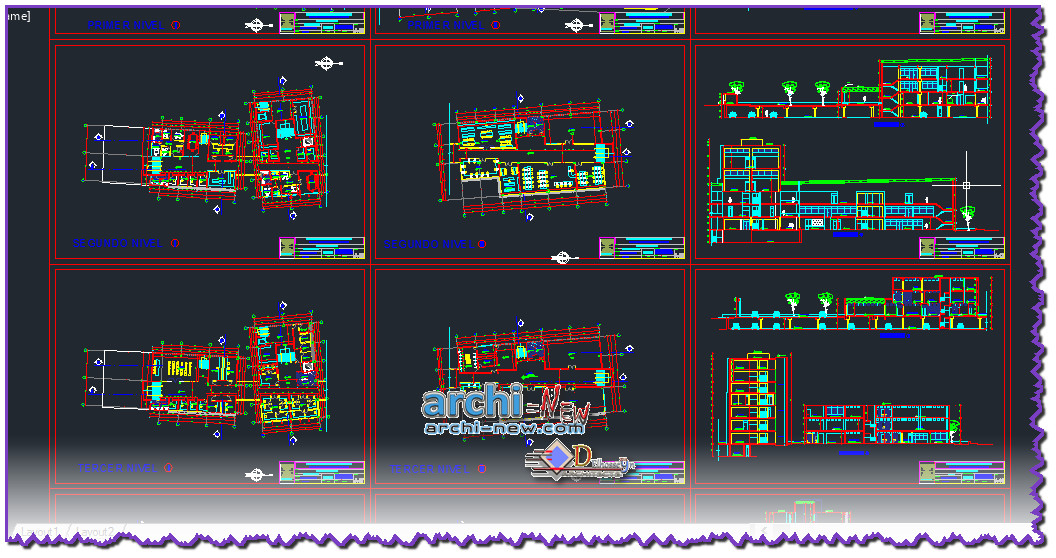 Download AutoCAD CAD DWG file communication center Archi-new - Free Dwg ...