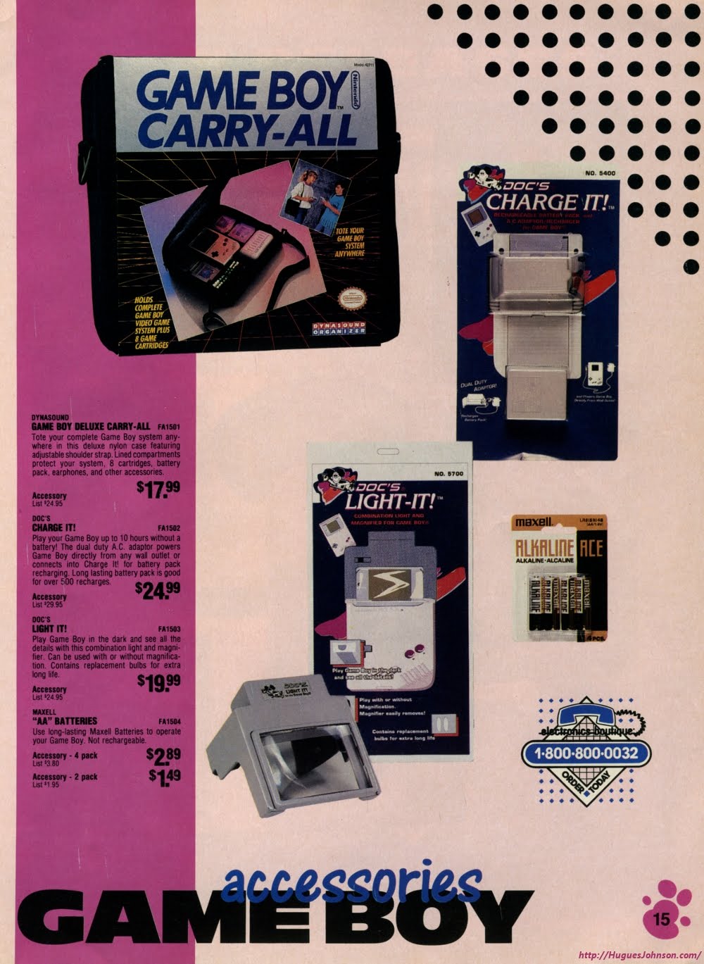 Classic Game Boy Ads: Electronics Boutique Fall 1991 catalog Game Boy Ads
