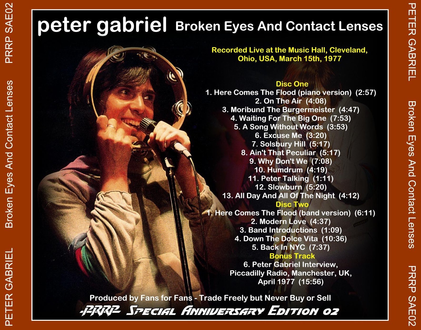 T.U.B.E.: Peter Gabriel - 1977-03-15 - Cleveland, OH (SBD/SHN)