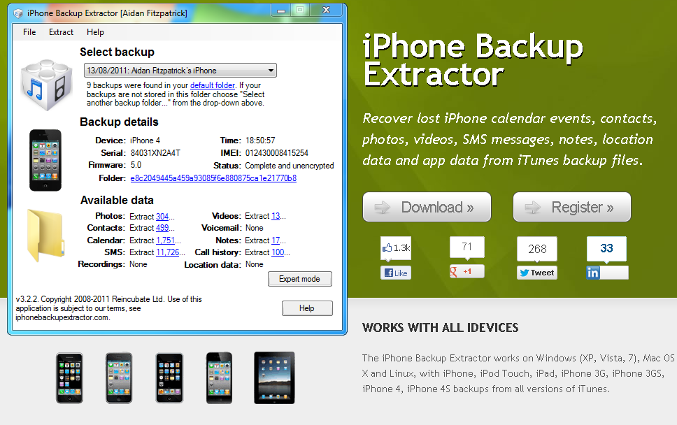 iPhone Backup Extractor for Windows and Mac