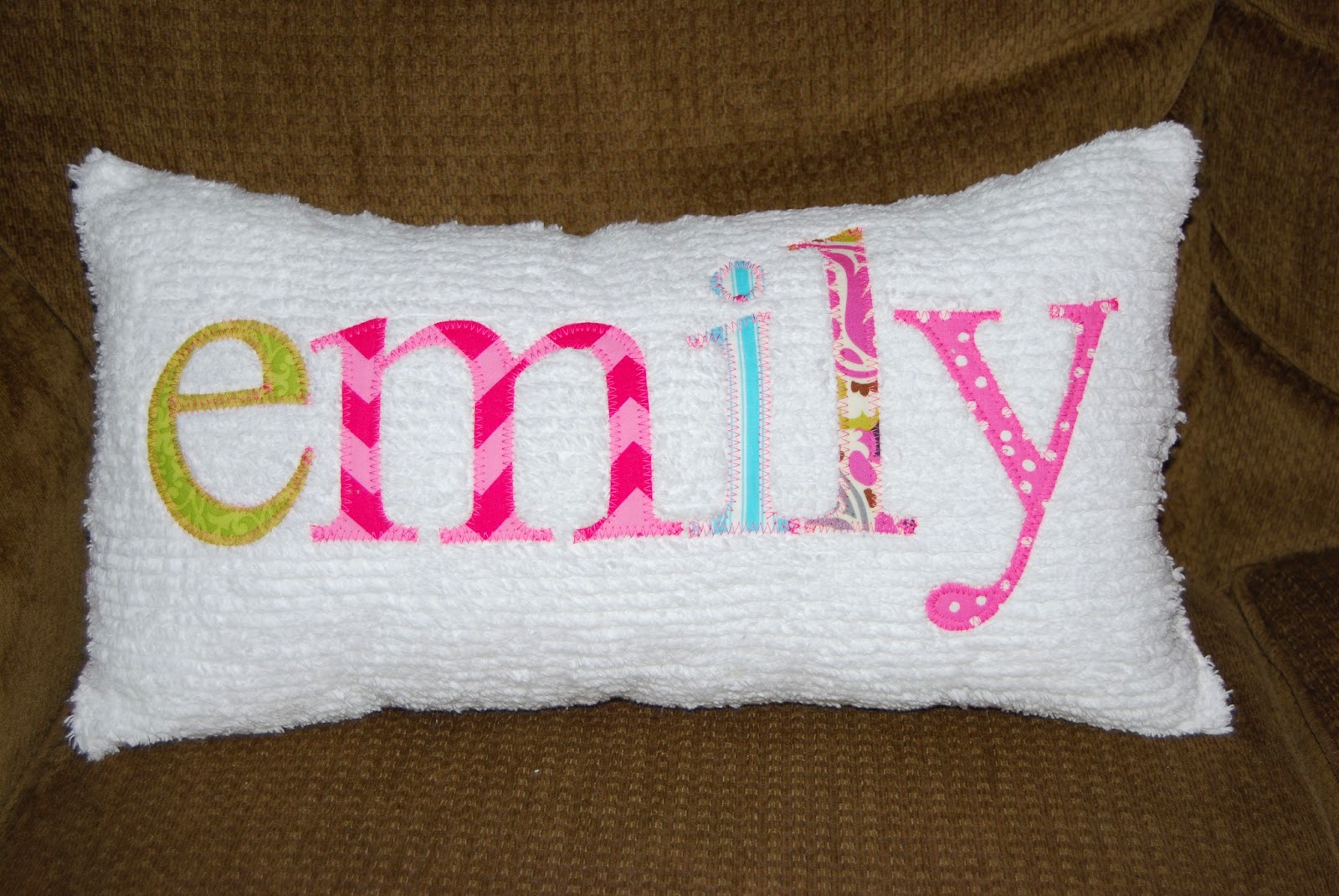 the chocolate zebra: Name Pillows