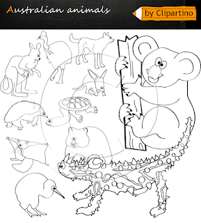 free printable invitation: Australian animals clipart for teachers and ...