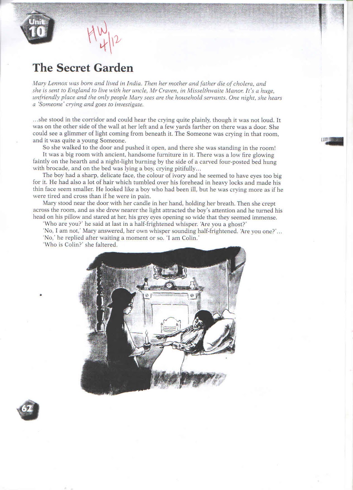 Year 3 fantasy: Reading Comprehension - The Secret Garden - Homework ...