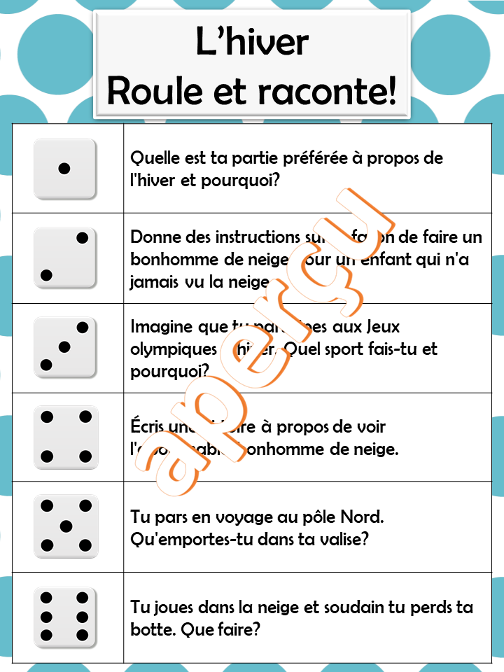 La classe de Caro: L’hiver - Roule et raconte!