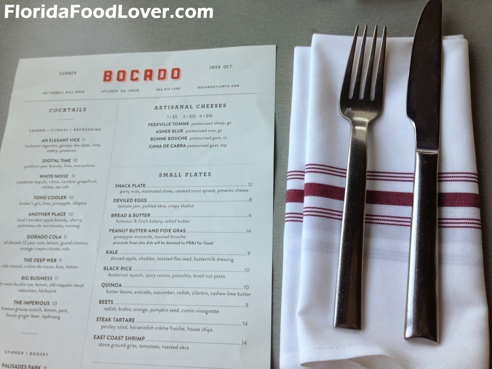 Florida Food Lover: Atlanta Trip Part 1 - Hampton Inn, Bocado & 5 ...