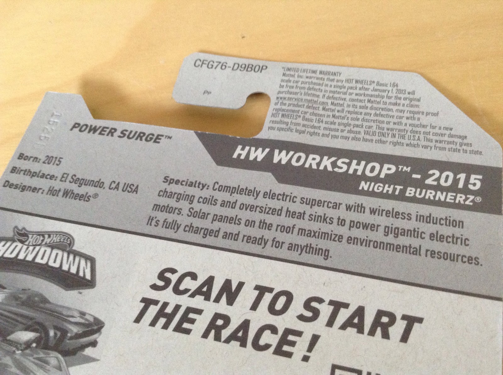 JULIAN'S HOT WHEELS BLOG: Power Surge (New for 2015)