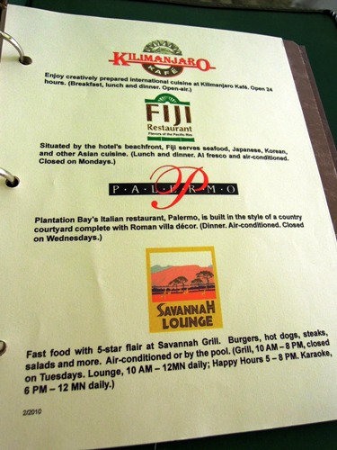 the seasoned first timer: Food Trip at Plantation Bay Resort