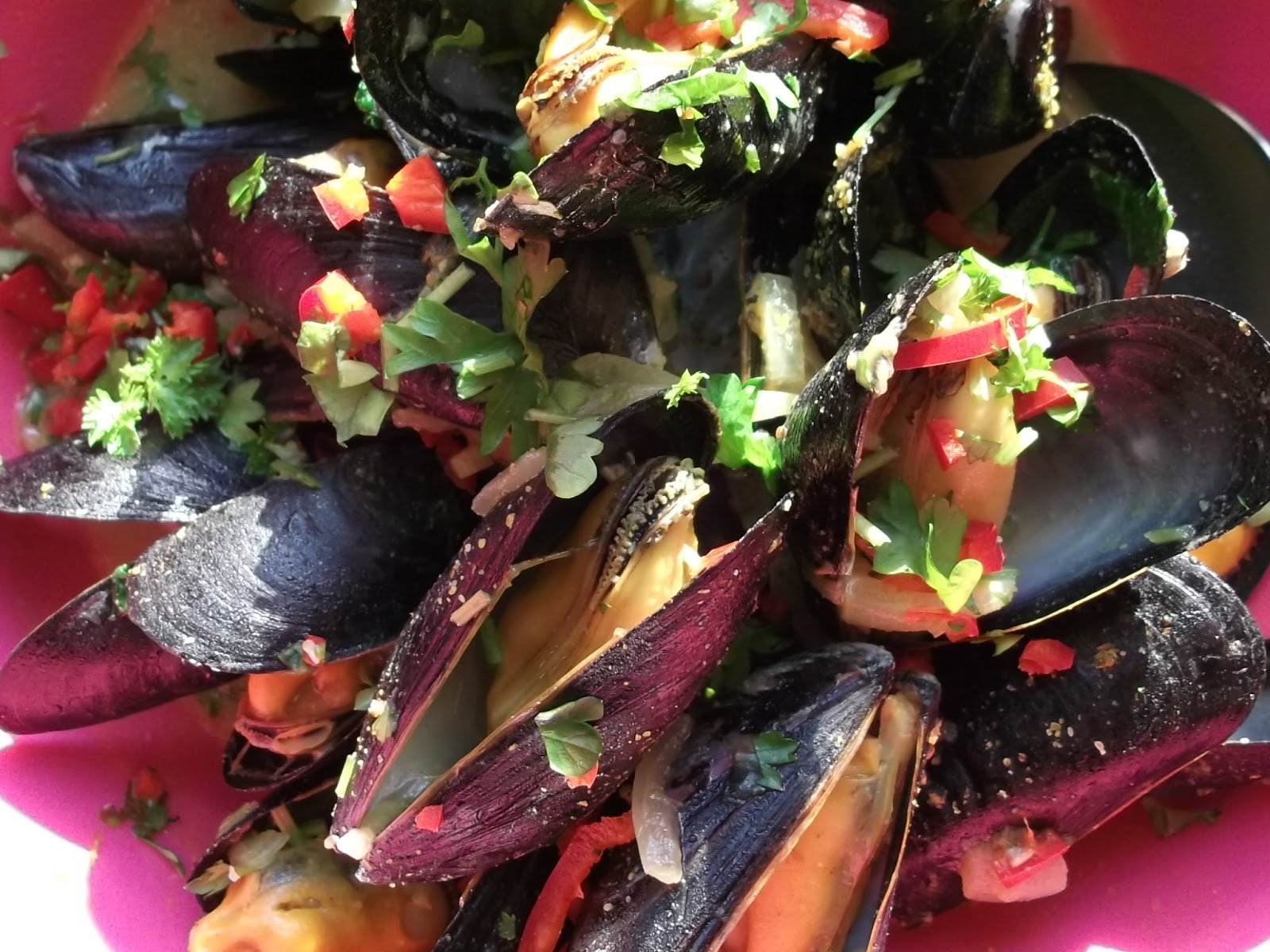 chip butties and noodle soup: Spicy Coconut Curry Mussels