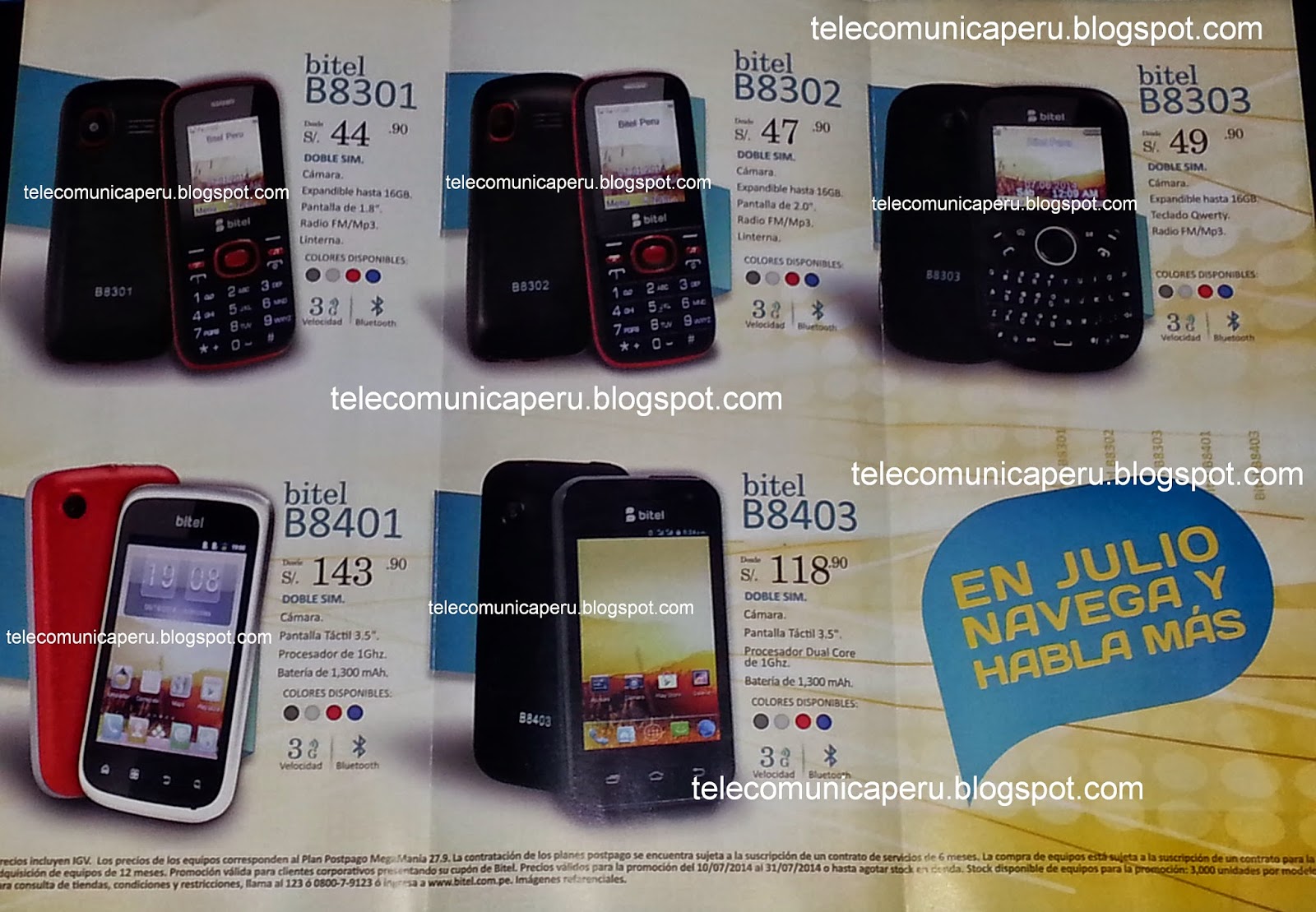 Telecomunicaciones Perú: Catálogo de Equipos Bitel Julio 2014