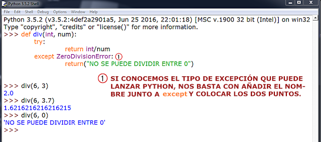 APRENDER A PROGRAMAR CON PYTHON: TRATAMIENTO DE EXCEPCIONES