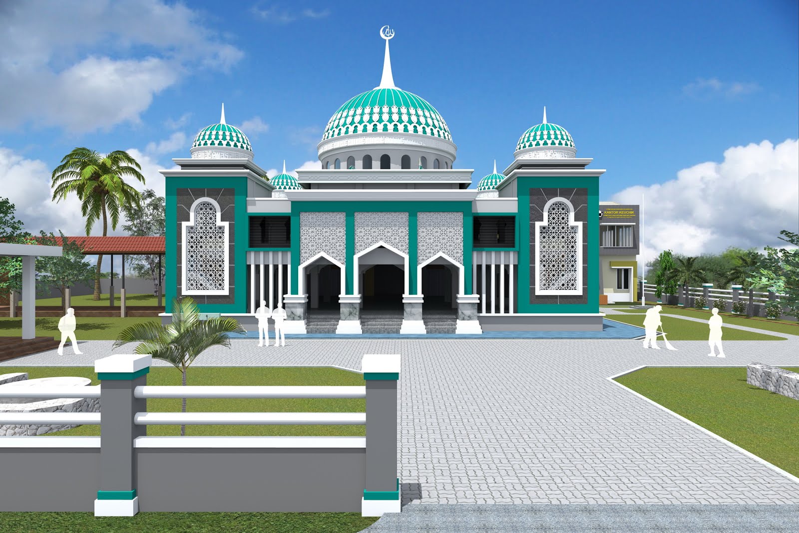 Contoh Desain Masjid Modern Minimalis 1 dan 2 Lantai - Si Ocan