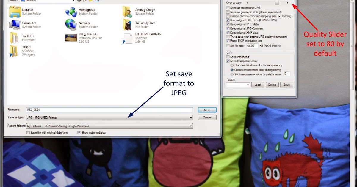 Decreasing JPEG image file size