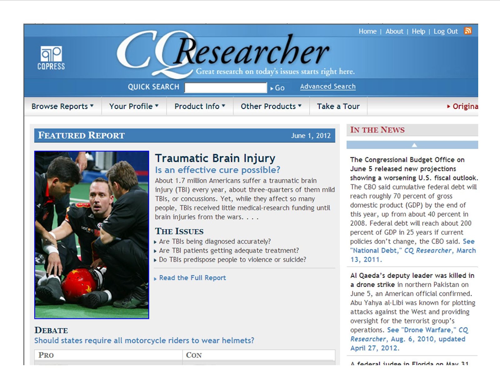 Database Feature: CQ Researcher