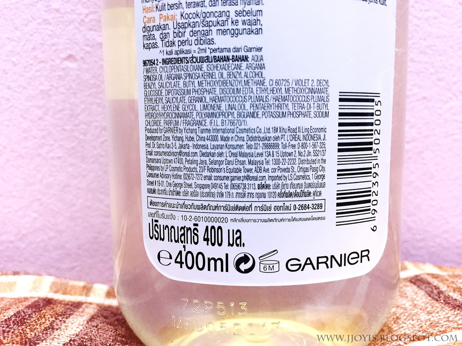 Review: Garnier Micellar Oil-Infused Cleansing Water | jjoyis ...