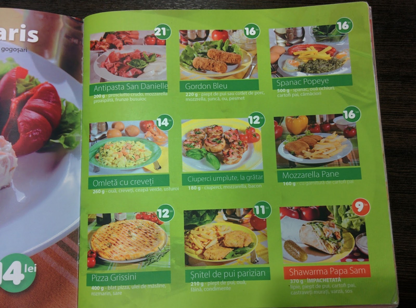 Meniu Restaurant Papa Sam Timisoara