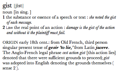 Orange Crate Art: Words of the day: pith, gist