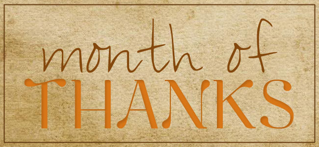 Once Upon a Perch: Month of Thanks (Nov. 9th-13th)