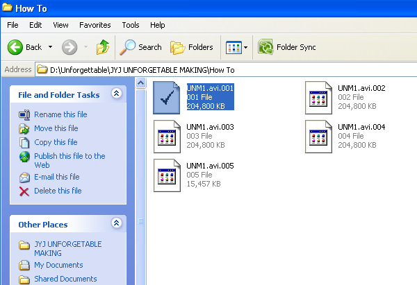 Heaven's Melody: How to solve a problem "when .001 is AVI Format?"