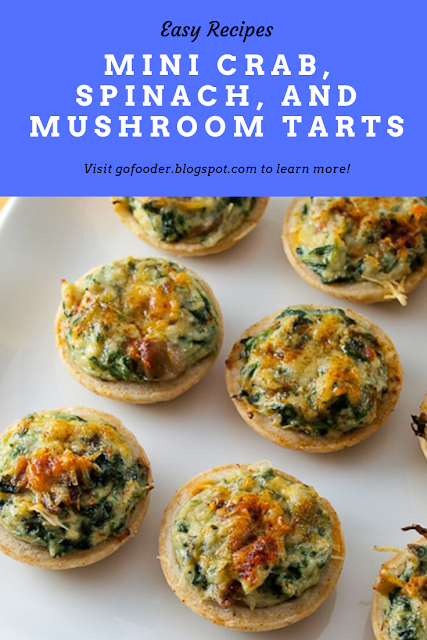 Mini Crab, Spinach, and Mushroom Tarts