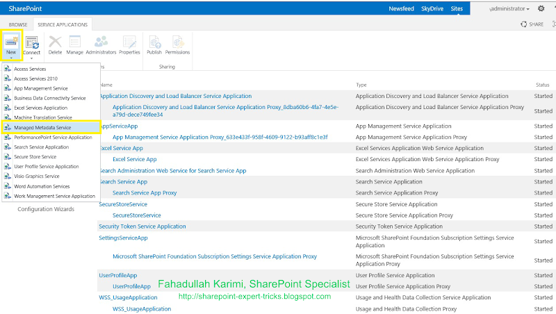 SharePoint Tips and Tricks: Configure Managed Metadata Service in ...