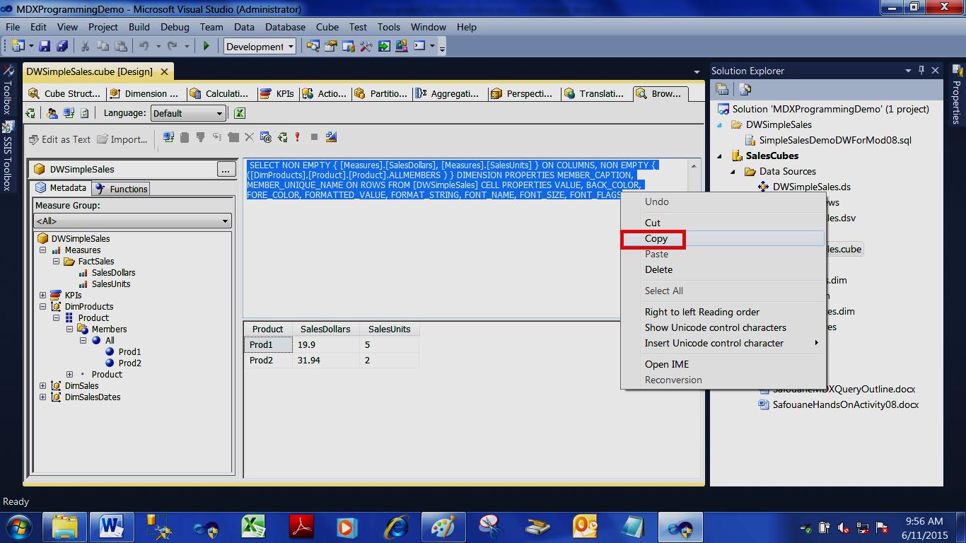MDX 4 Newbies (By 1 Newbie): Creating A Simple Report Using A Simple ...