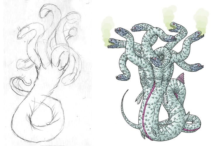 Scylla In The Odyssey Drawing