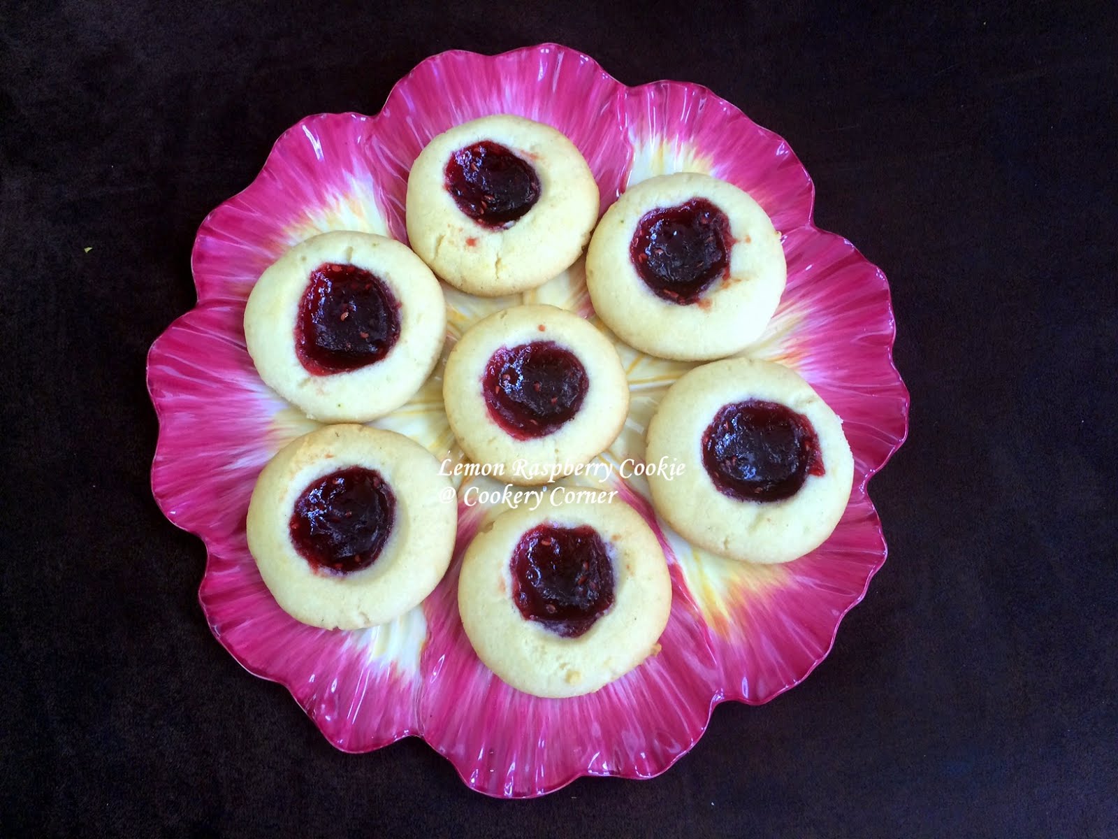 Lemon Raspberry Thumbprint Cookies