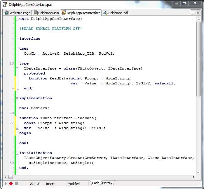 Behind the connection: Microsoft Word or Excel calls a Delphi application