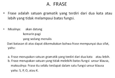 Pengertian, Jenis dan Contoh Frase dalam Bahasa Indonesia - Jegeristik