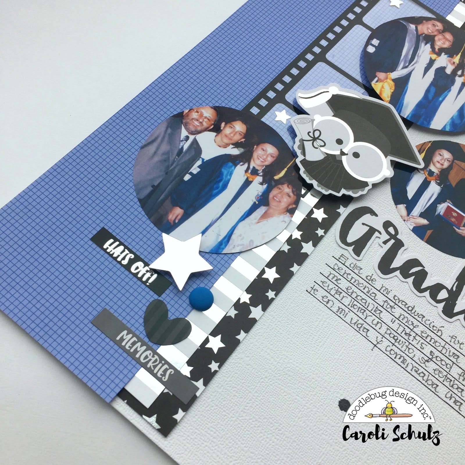 Doodlebug Design Inc Blog: Hats Off Collection: Graduation Layout by Caroli