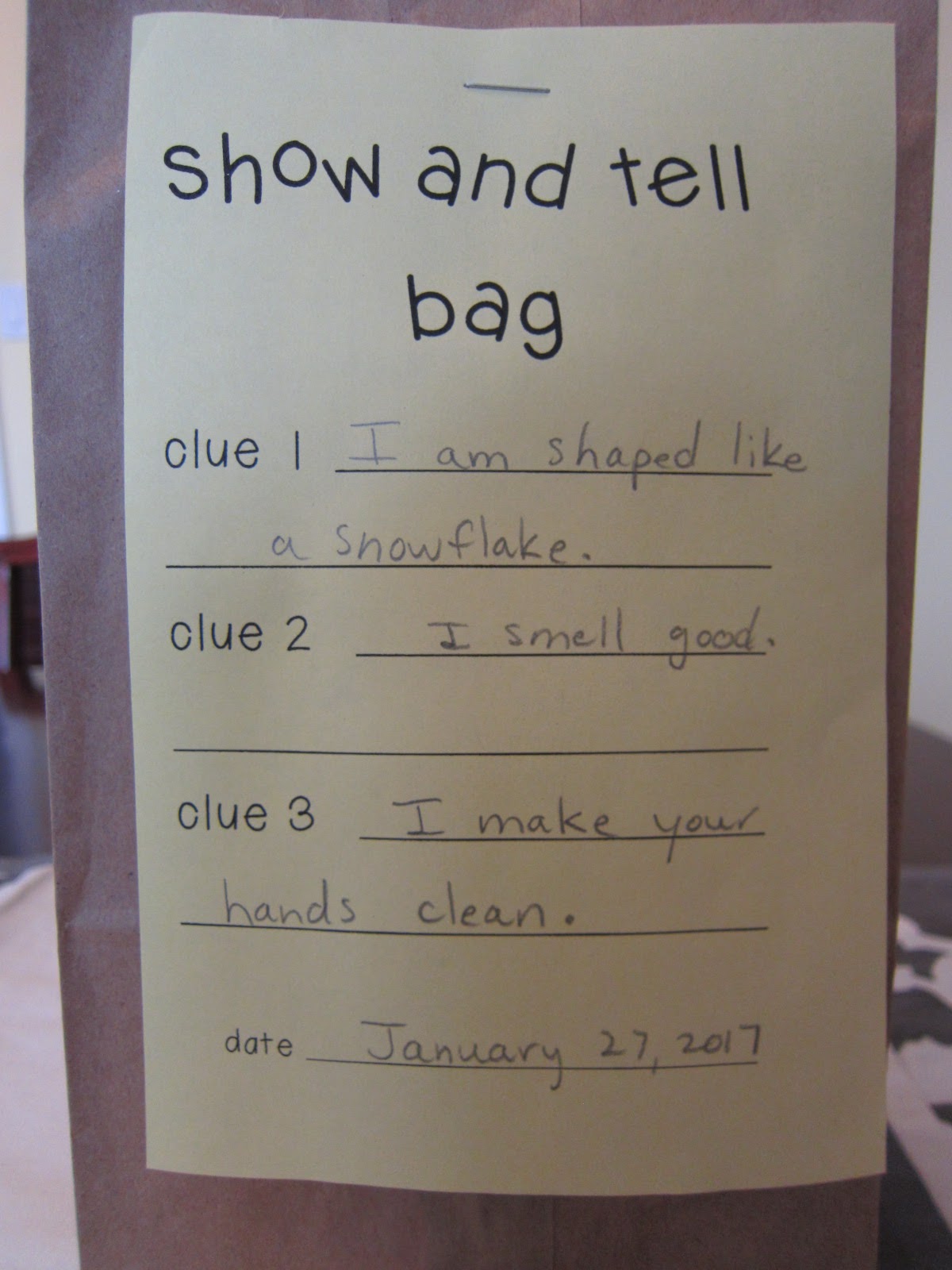 montessori magic: Show and Tell Bag