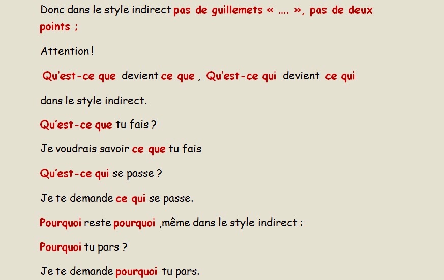 Francuski przy kawie - język francuski: Mowa niezależna