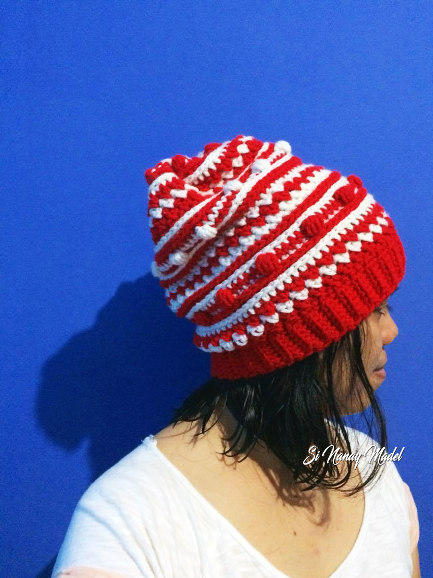Si Nanay Madel: Red and White Bobble Hat