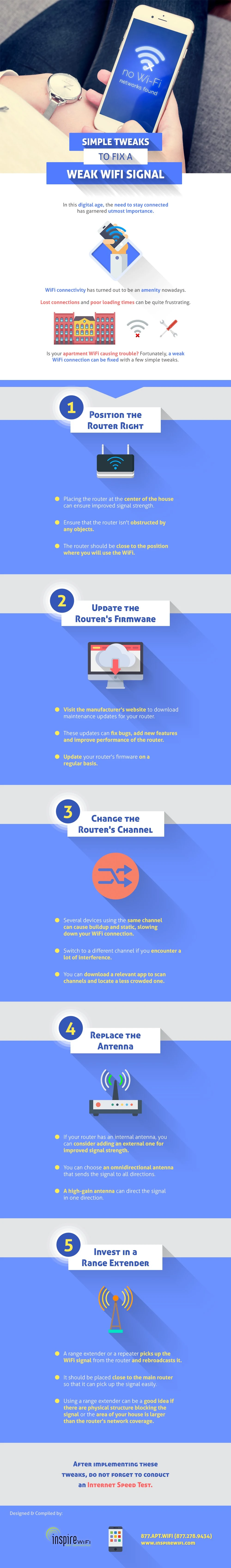 Simple Tweaks To Fix A Weak WiFi Signal - #infographic