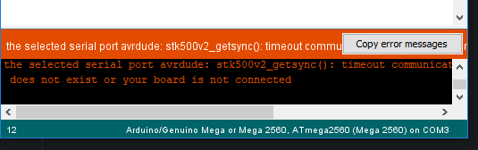 Error touching serial port arduino - nelolab