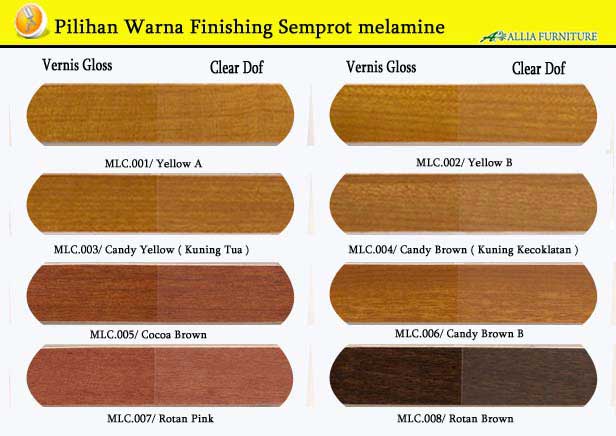 Warna pilihan finishing cat melamik - Allia Furniture