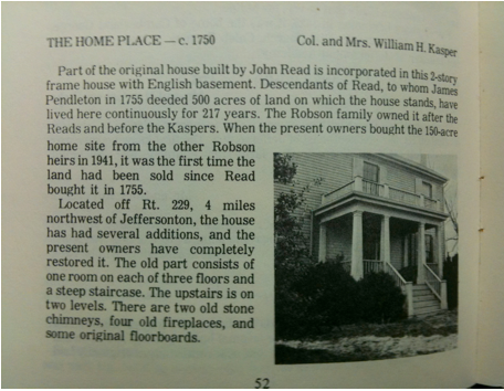 Frequent Traveler Ancestry: The Home Place of John Read Sr