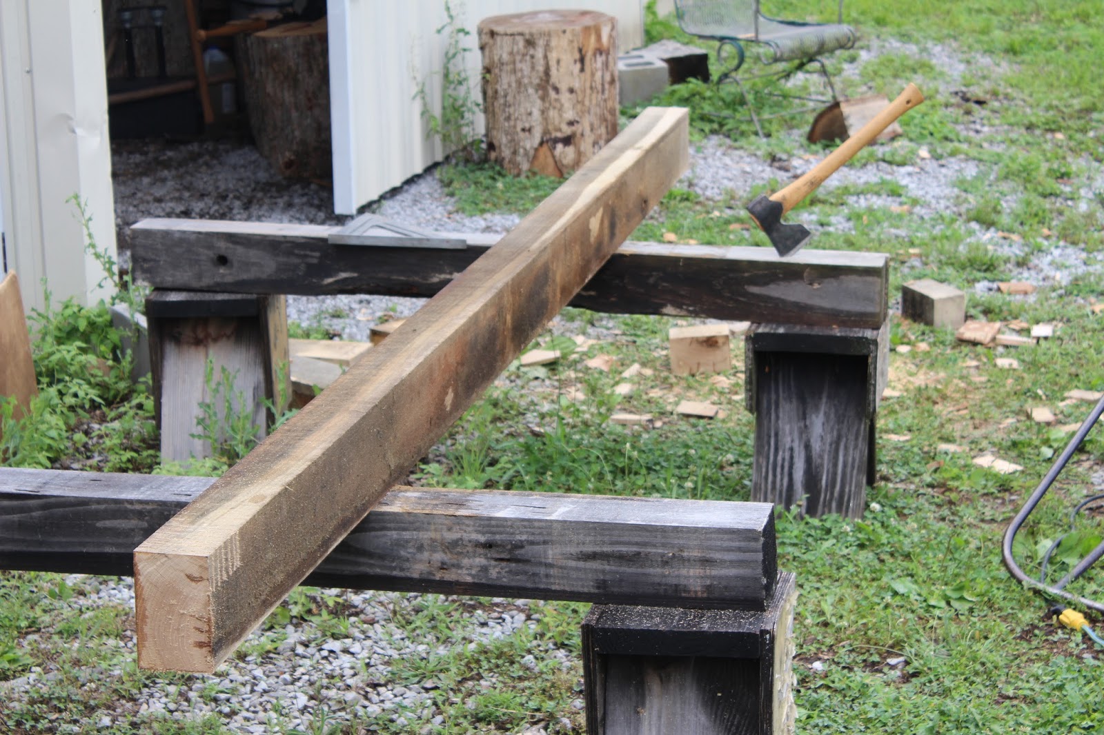 Around the Shop: Timber Frame Shed Foundation