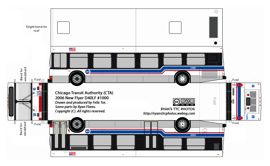 SP. Papel Modelismo: PaperCraft Bus 2006 New Flyer D40LF - Chicago ...
