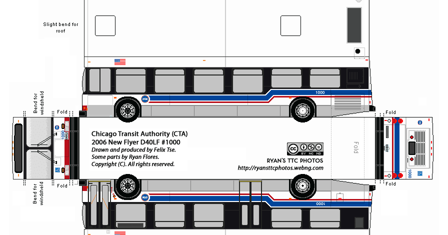 SP. Papel Modelismo: PaperCraft Bus 2006 New Flyer D40LF - Chicago ...