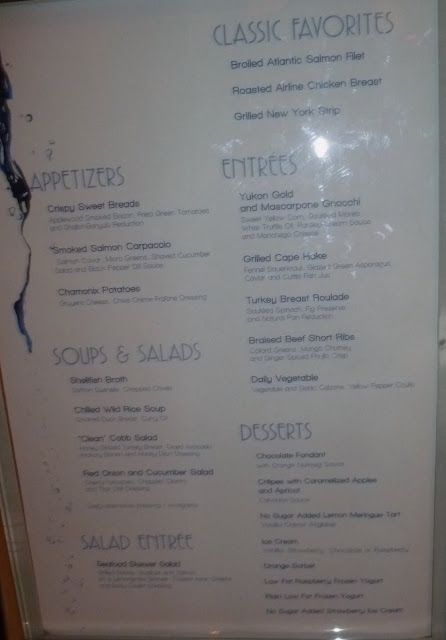 Transatlantic on Solstice from a Celebrity Newcomer: Blu menus